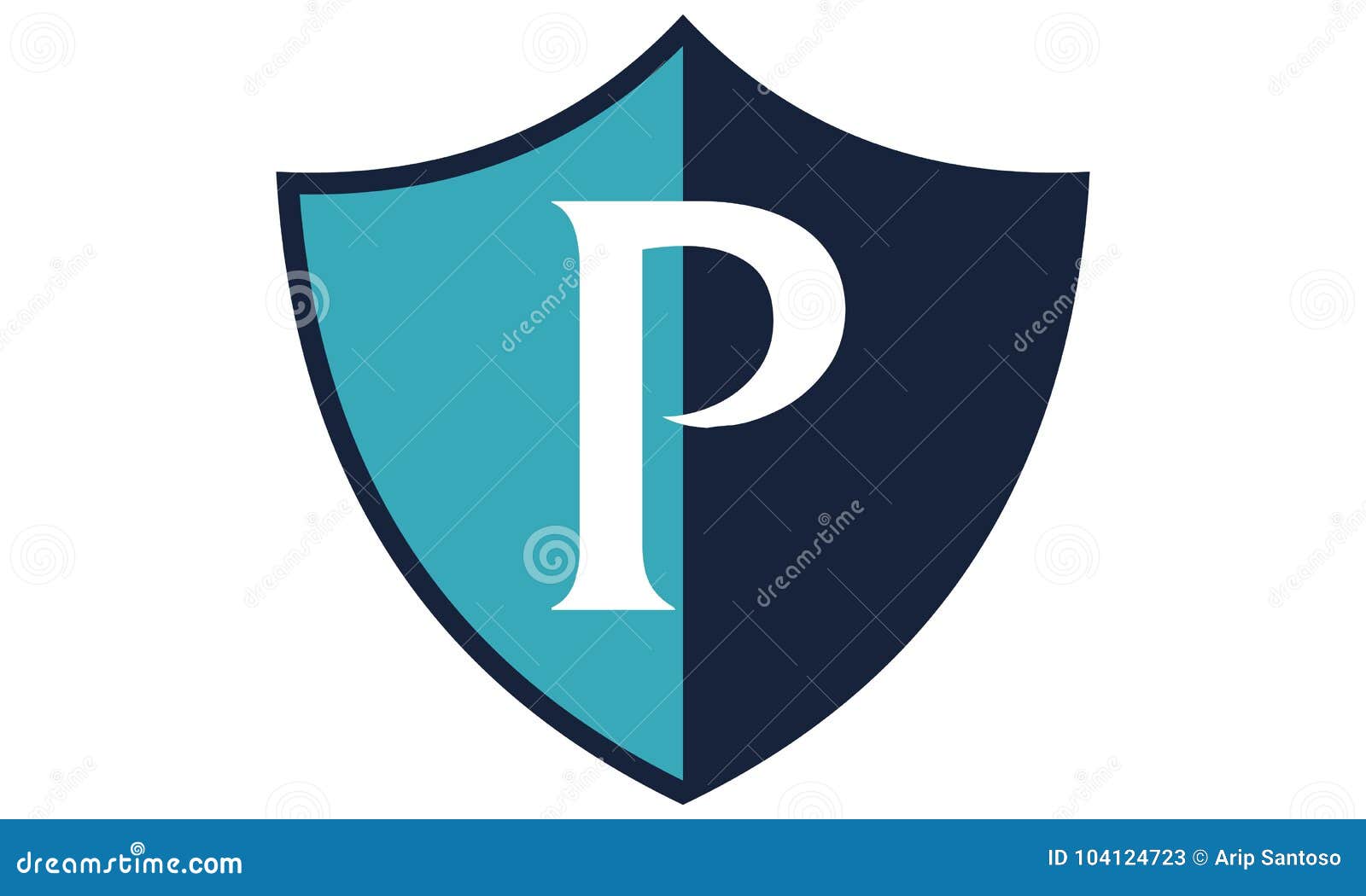 Modern Shield Letter P stock vector. Illustration of finance - 104124723