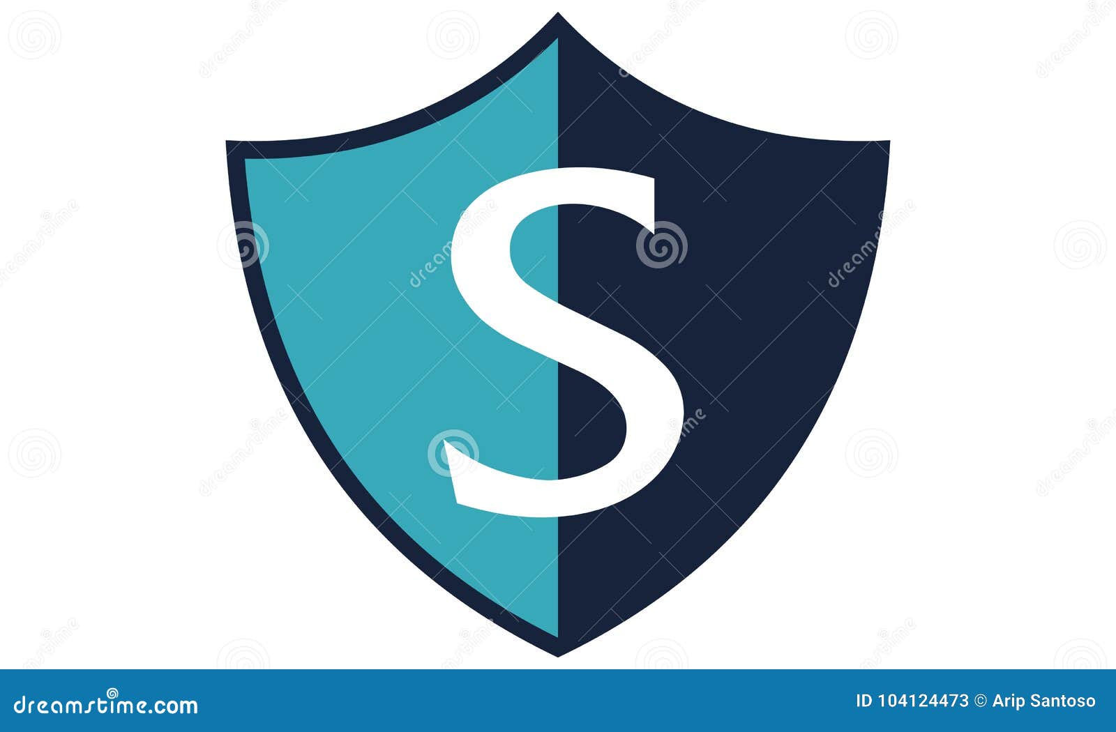 Modern Shield Letter S stock vector. Illustration of connection - 104124473