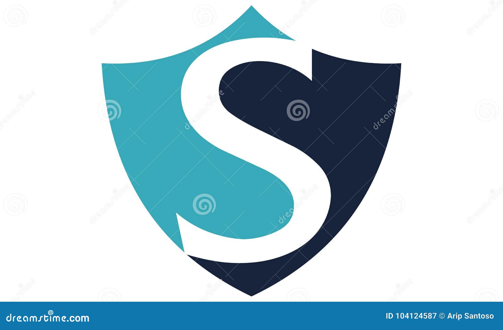 Modern Shield Letter S stock vector. Illustration of icon - 104124587