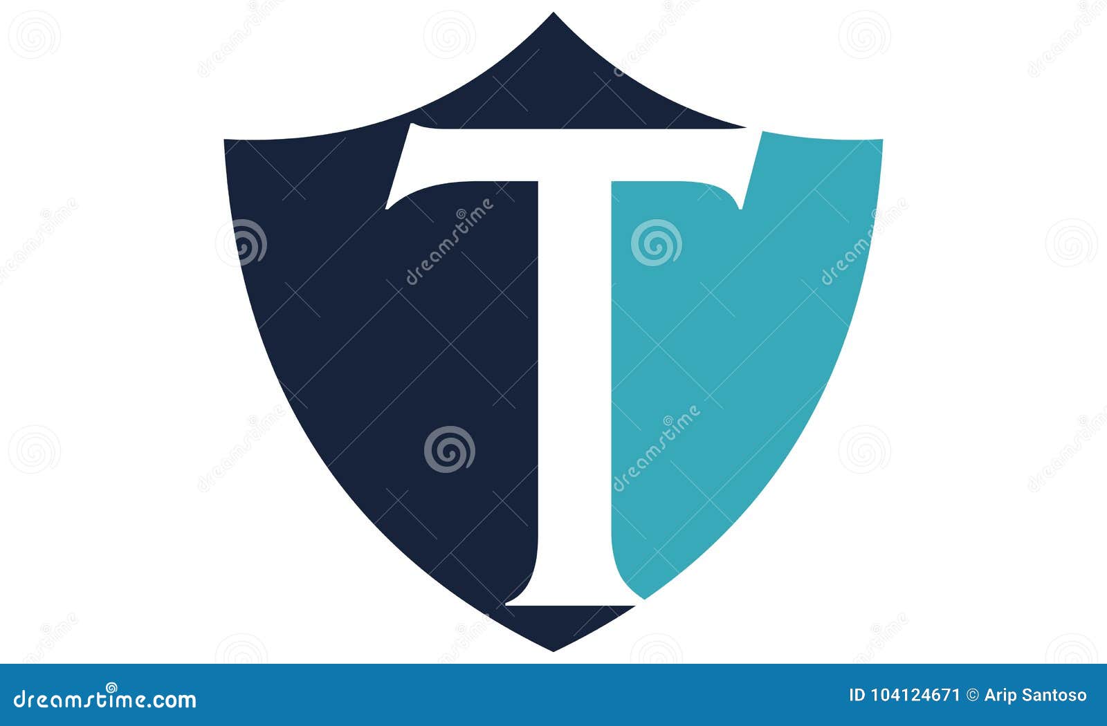 Modern Shield Letter T stock vector. Illustration of link - 104124671