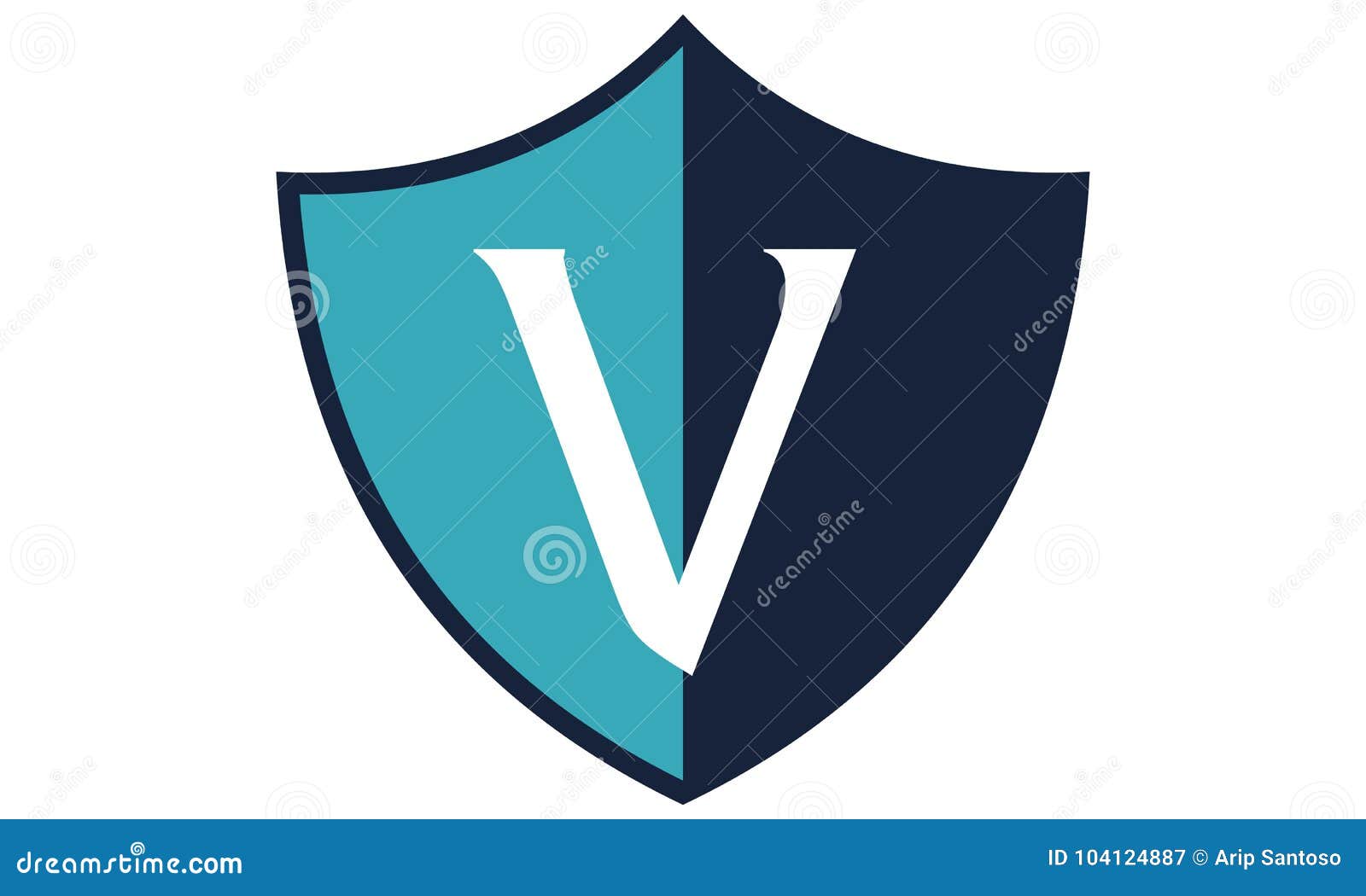 Modern Shield Letter V stock vector. Illustration of investment - 104124887