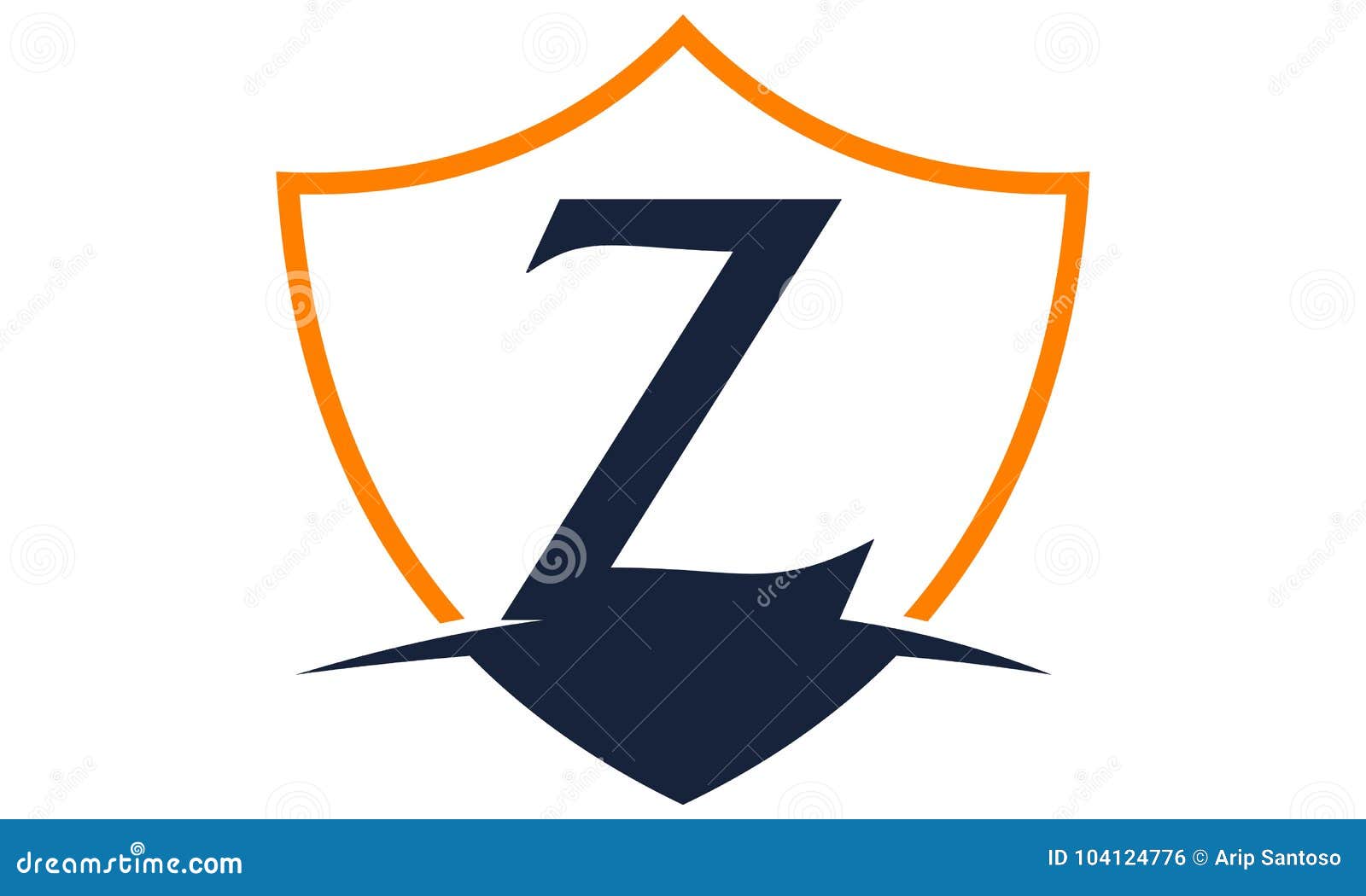 Modern Shield Letter Z stock vector. Illustration of company - 104124776