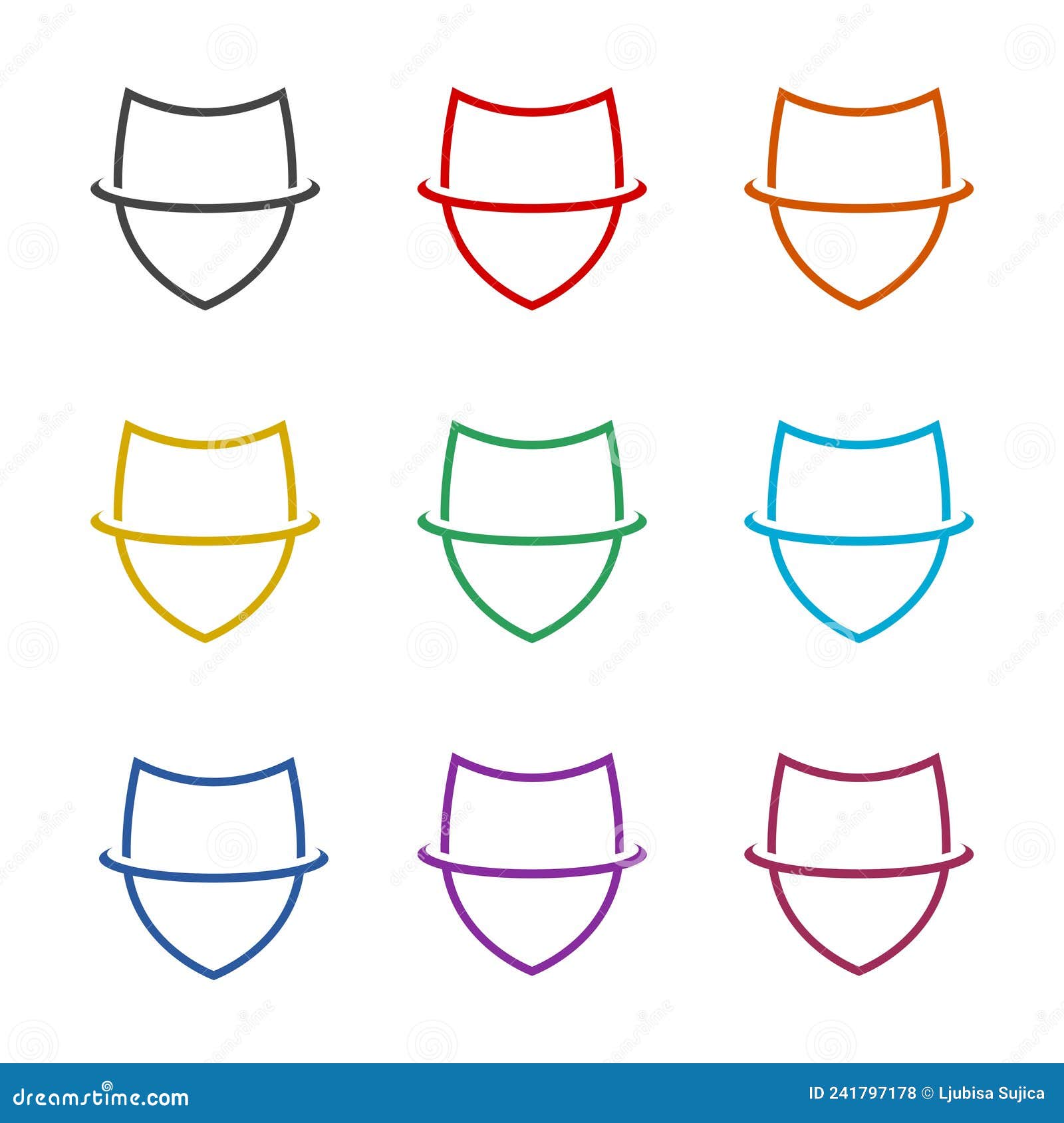 Modern Shield Logo Design, Color Set Stock Vector - Illustration of ...