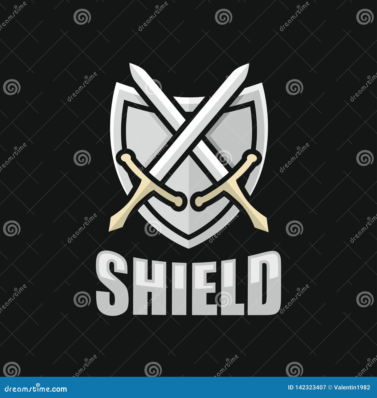 Modern Shield and Sword Logo Stock Vector - Illustration of : 142323407