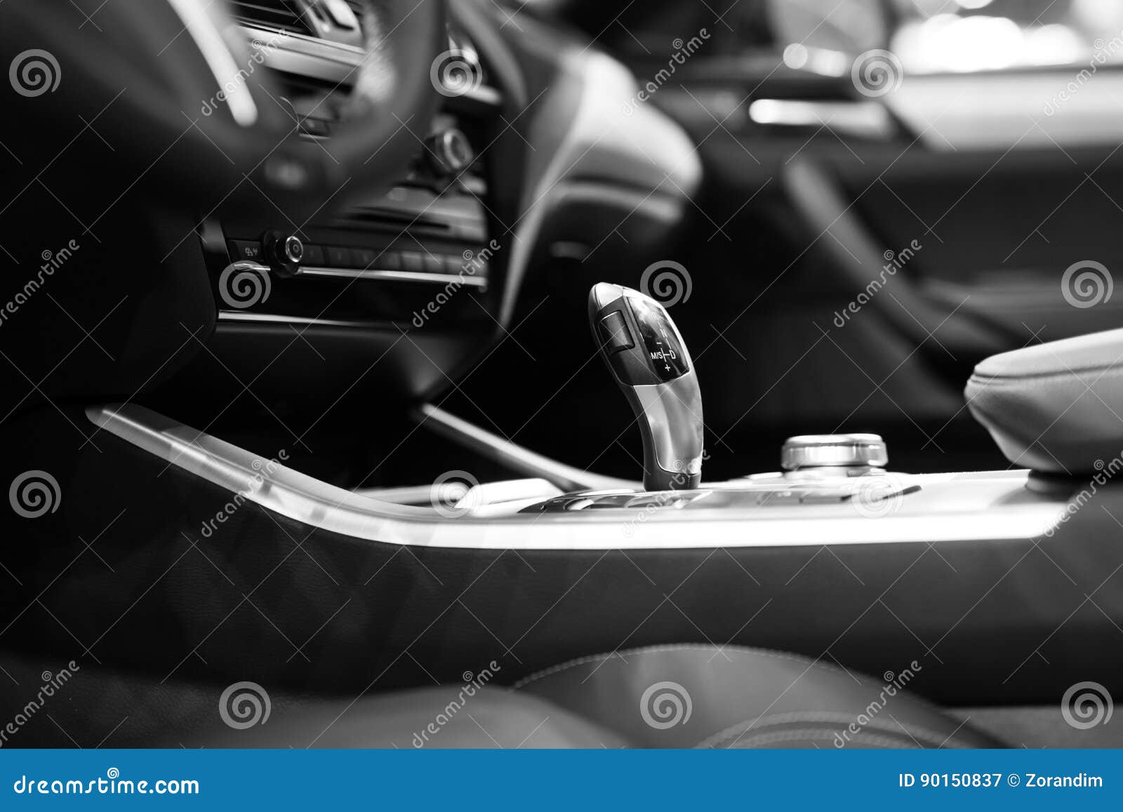 Modern Shift Gear in Luxury Car Interior Stock Image - Image of shift ...