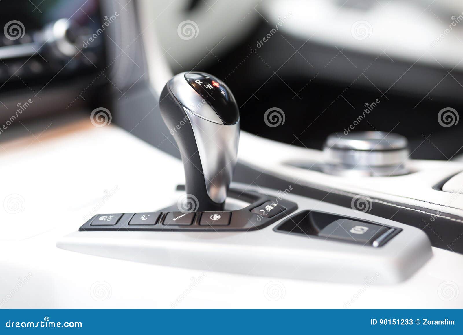 Modern Shift Gear in Luxury Car Interior Stock Image - Image of gearbox ...