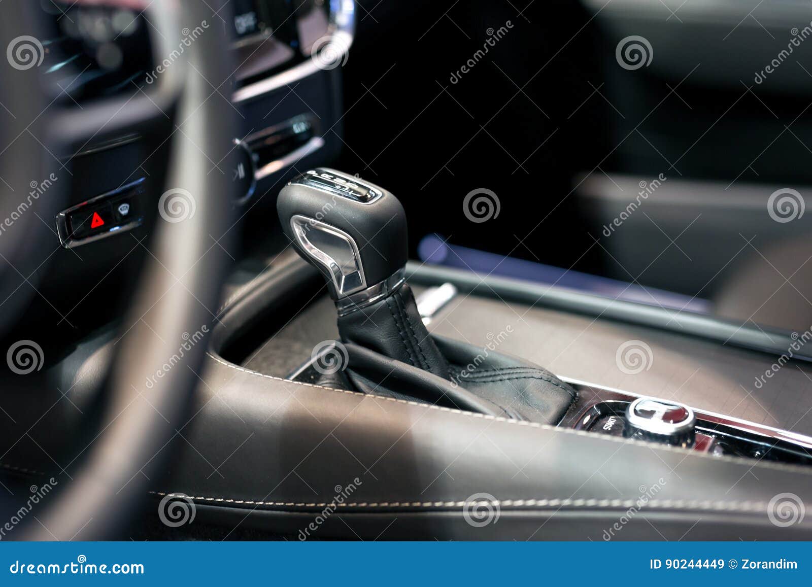 Modern Shift Gear in Luxury Car Interior Stock Image - Image of details ...