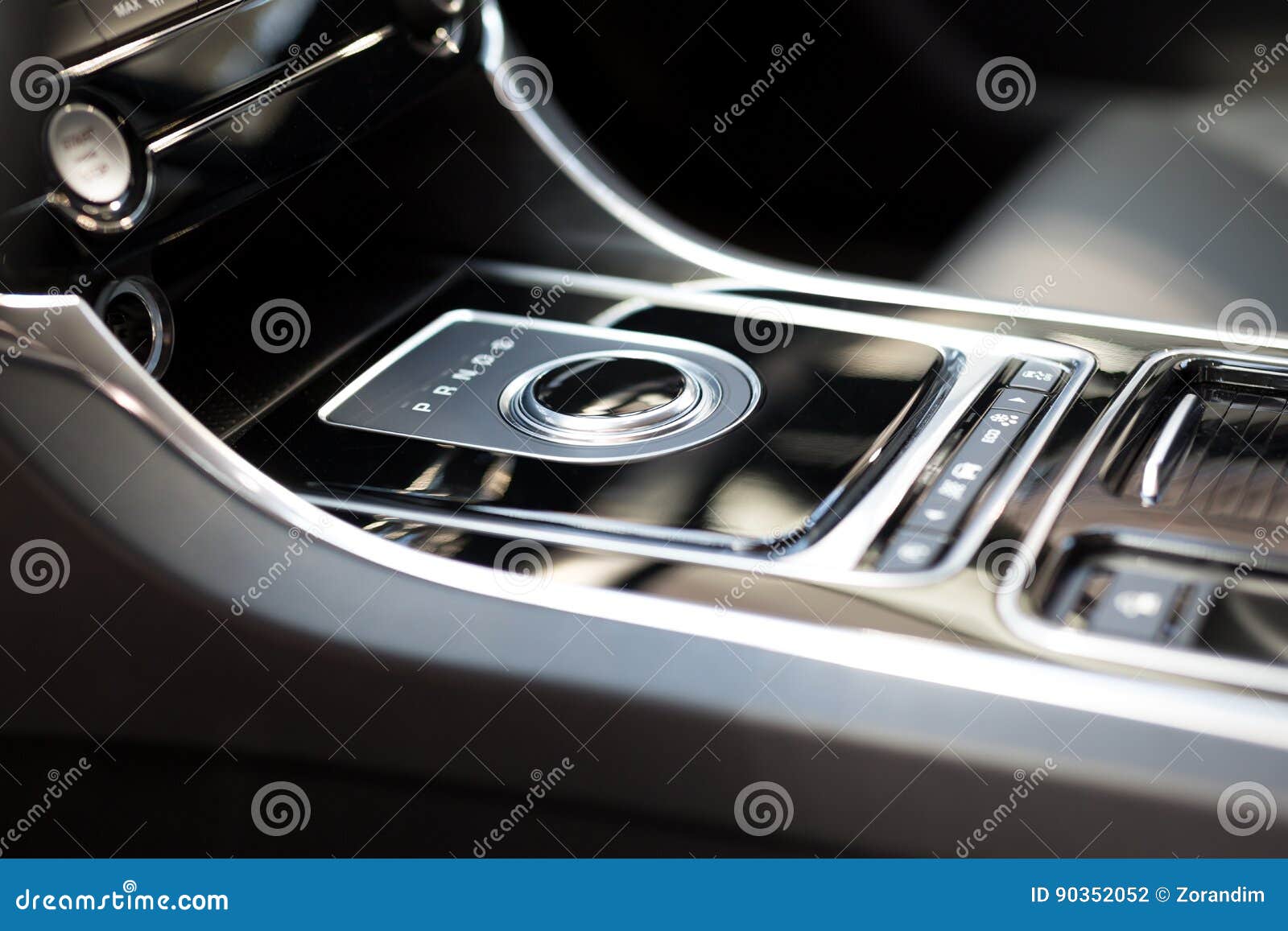 Modern Shift Gear in Luxury Car Interior Stock Photo - Image of ...