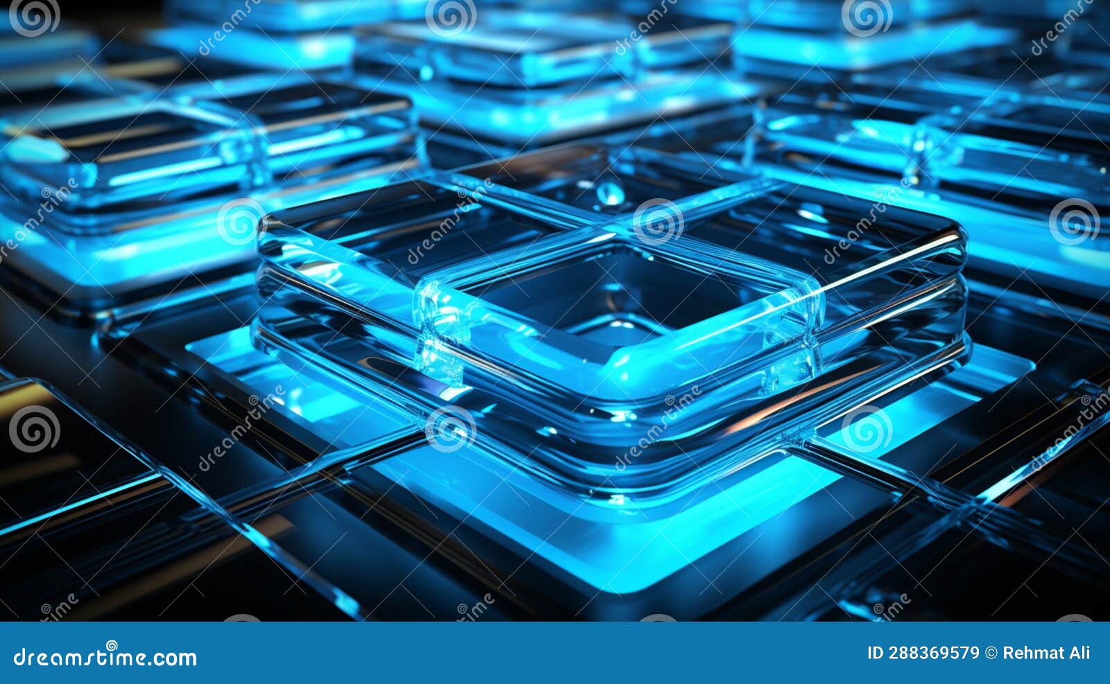 Modern Shiny Blue Rounded Square Lines Pattern Stock Image - Image of ...