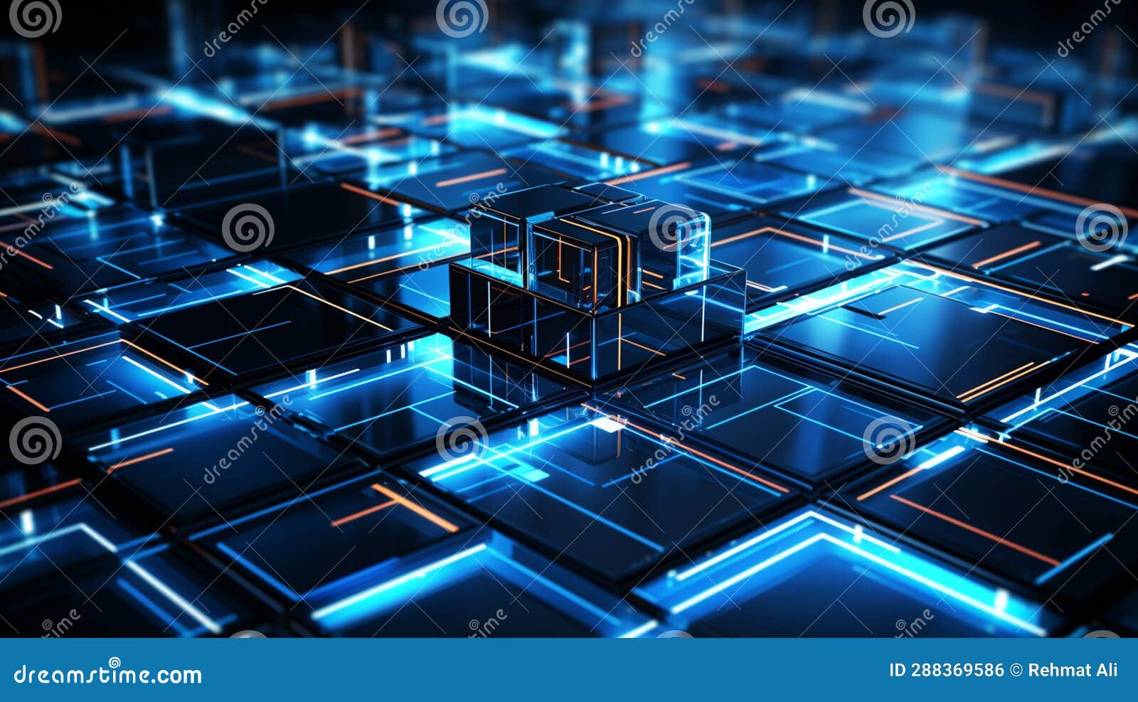Modern Shiny Blue Rounded Square Lines Pattern Stock Photo - Image of ...