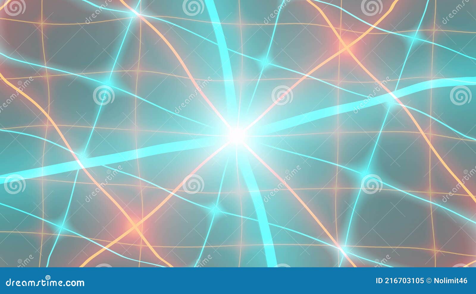 Modern Shiny Grid with Neon Bright Lines, Abstract Computer Generated ...
