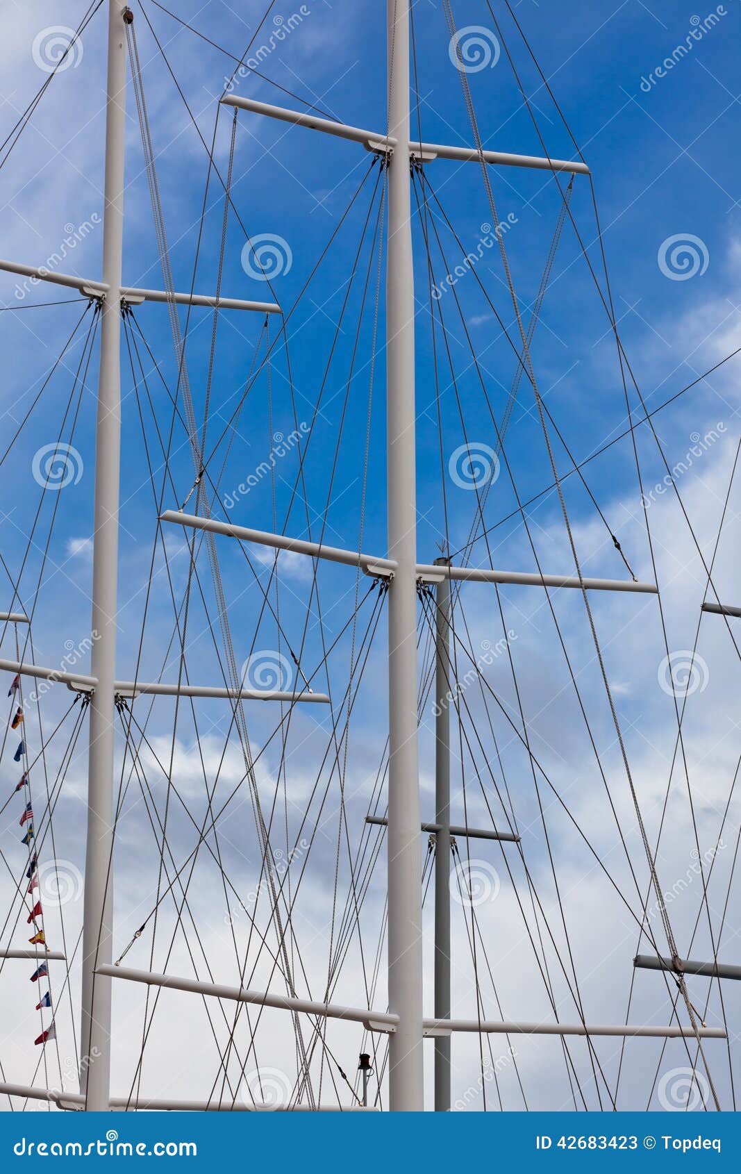 Modern Ship Masts without Sails Stock Image - Image of travel, rigging ...