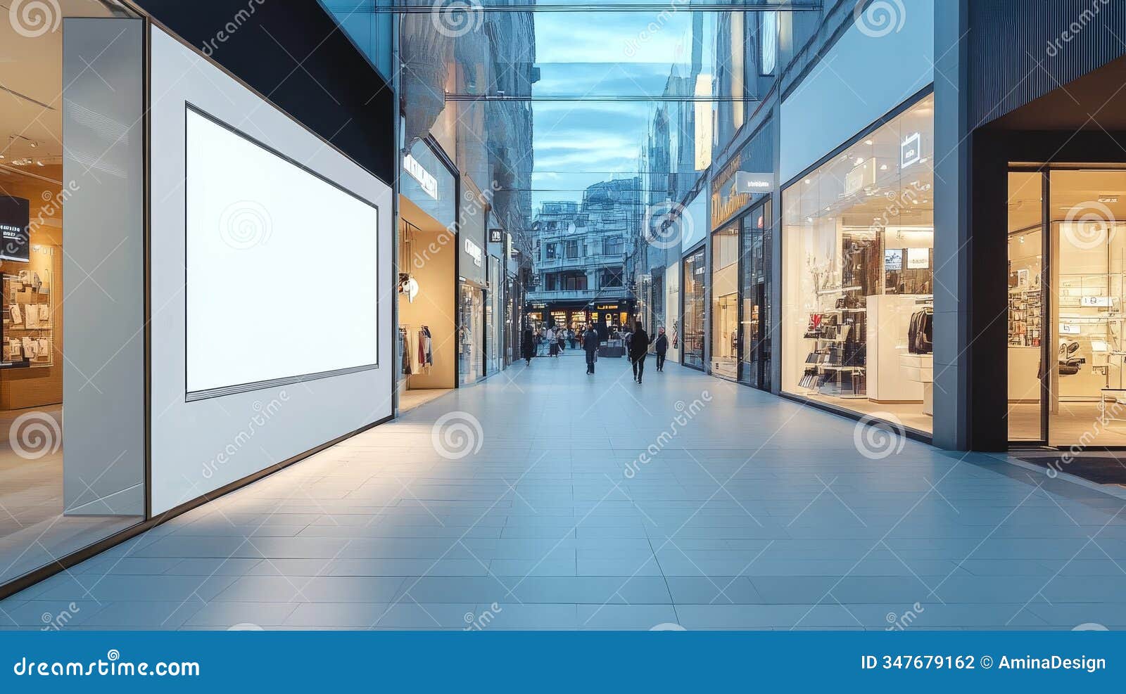 A Modern Shop Window Display Featuring an Elegant Advertisement Frame ...