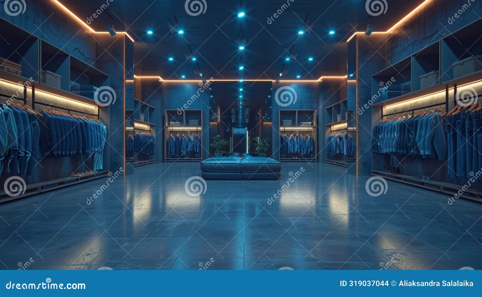 Modern Shopping Interior Design Concept Featuring Empty Dressing Room ...