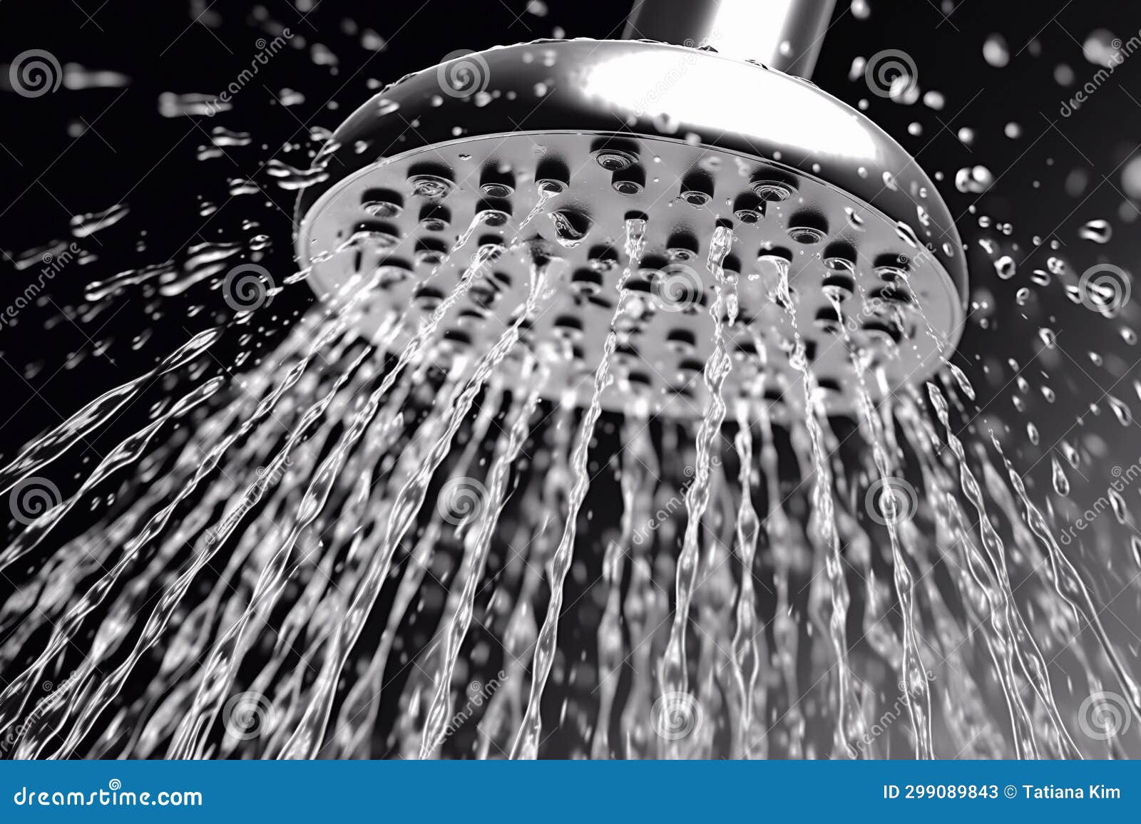 Modern Shower on Black Background in the Bathroom Close-up. Stock Image ...