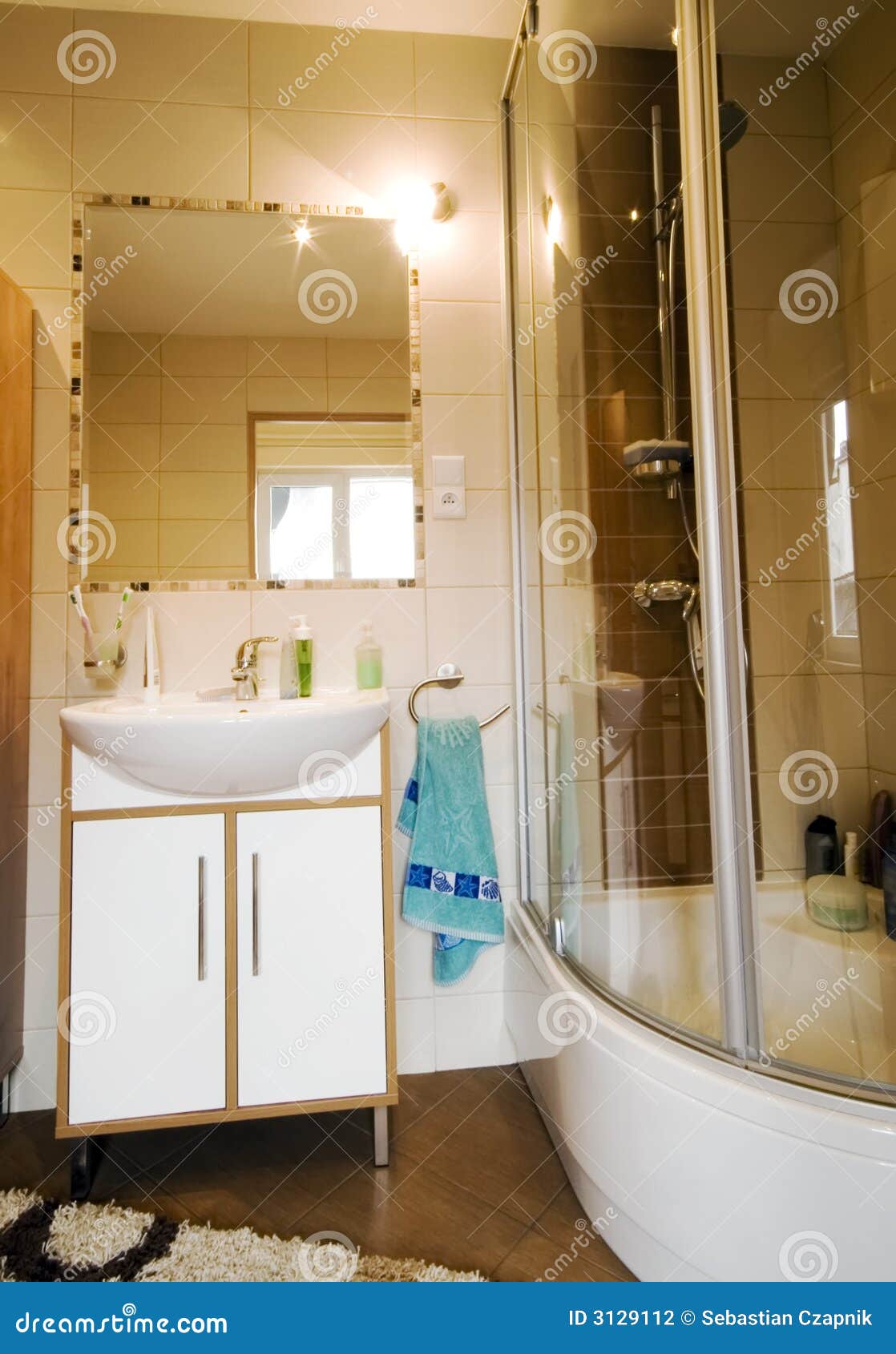 Modern shower cabin stock photo. Image of modern, home - 3129112