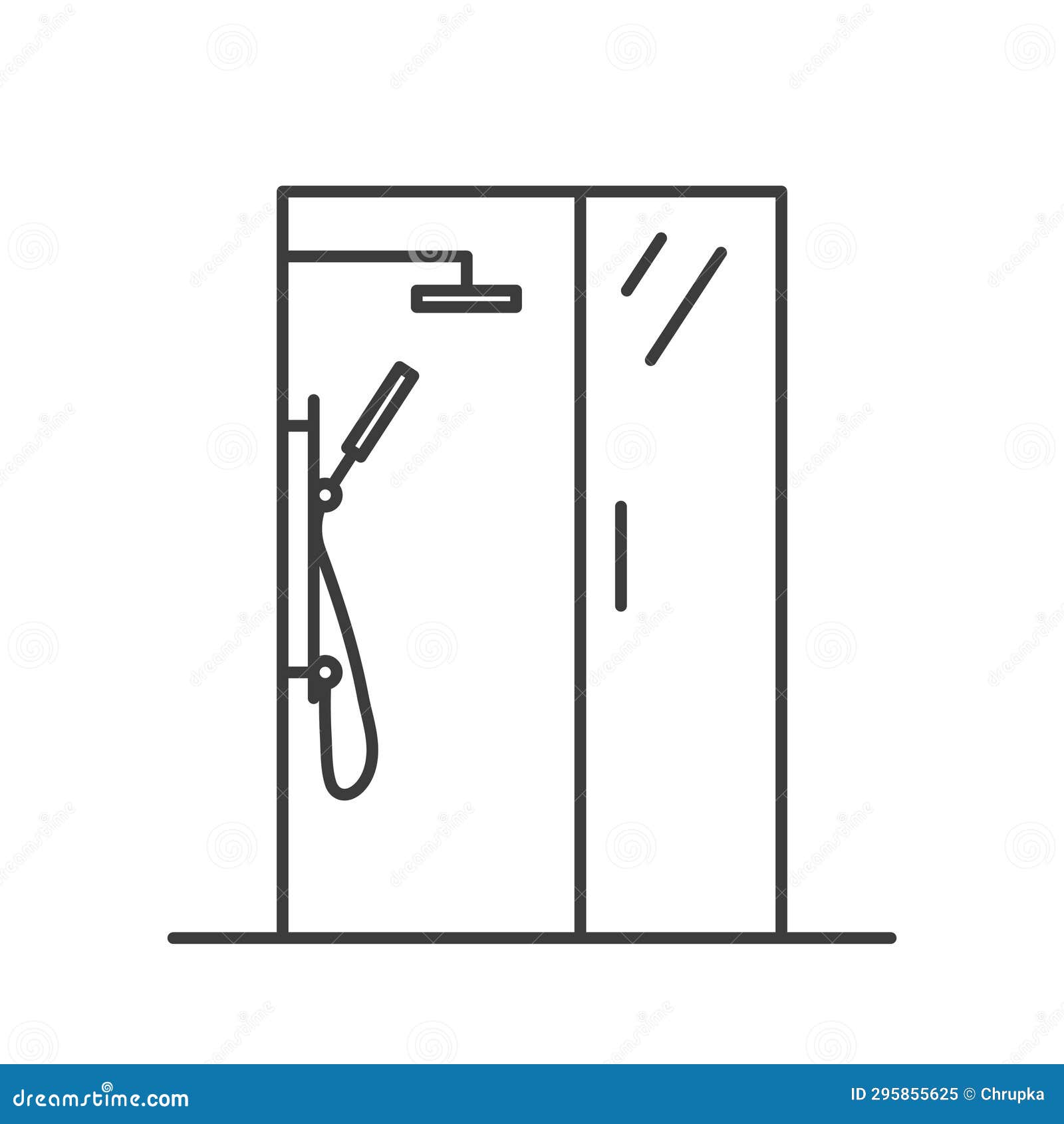 Modern Shower Cabin Outline Icon Stock Vector - Illustration of shower ...