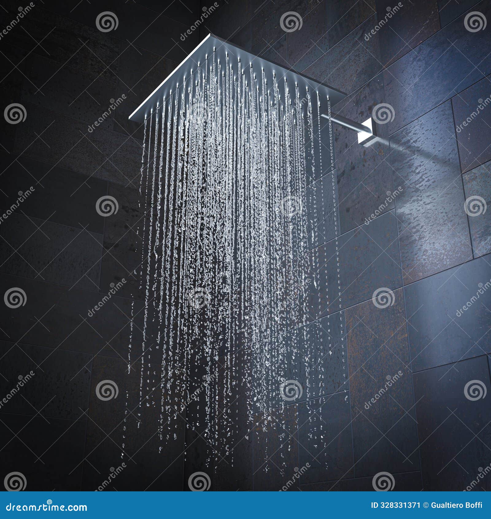 Shower Head With A Hose Pipe Convoluted In A Loop. Vector Realistic ...