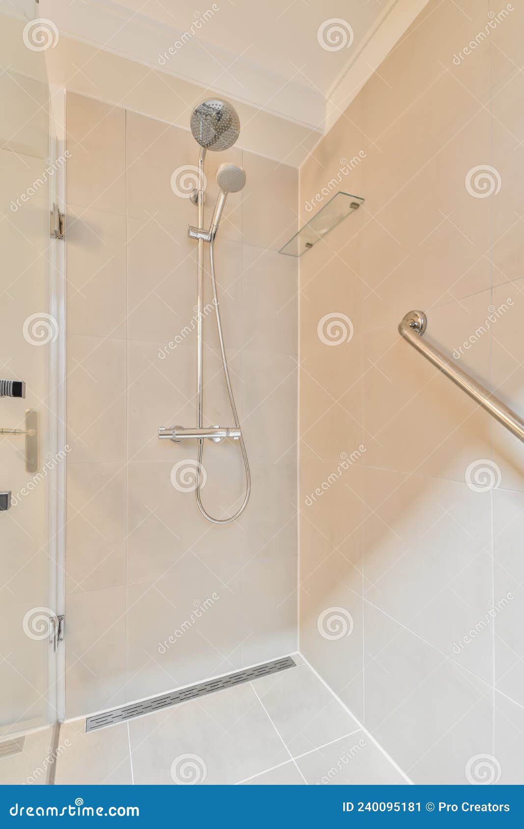 Modern shower stall stock image. Image of empty, bright - 240095181