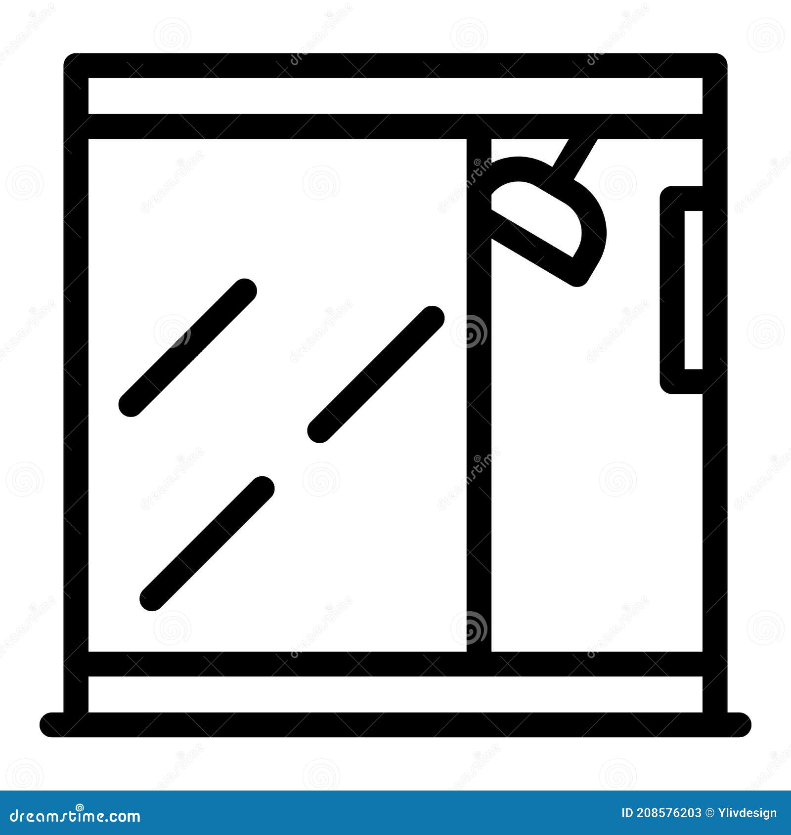 Modern Shower Stall Icon, Outline Style Stock Vector - Illustration of ...