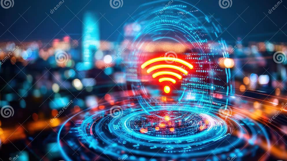 Modern Signal Processing in Telecom Infrastructure Stock Illustration ...