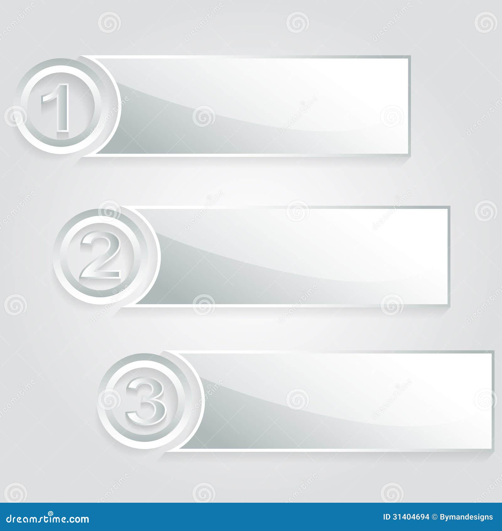 Modern 1 2 3 silver banner stock vector. Illustration of marketing ...