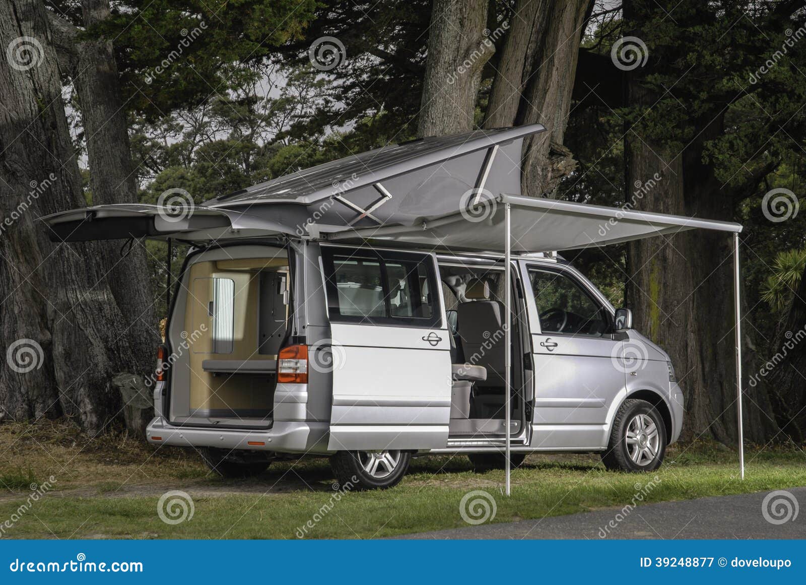 Modern silver camper van stock image. Image of recreation - 39248877