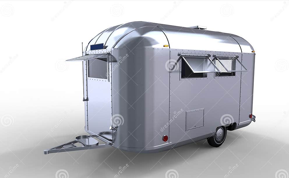 Modern Silver Caravan / Trailer Stock Illustration - Illustration of ...