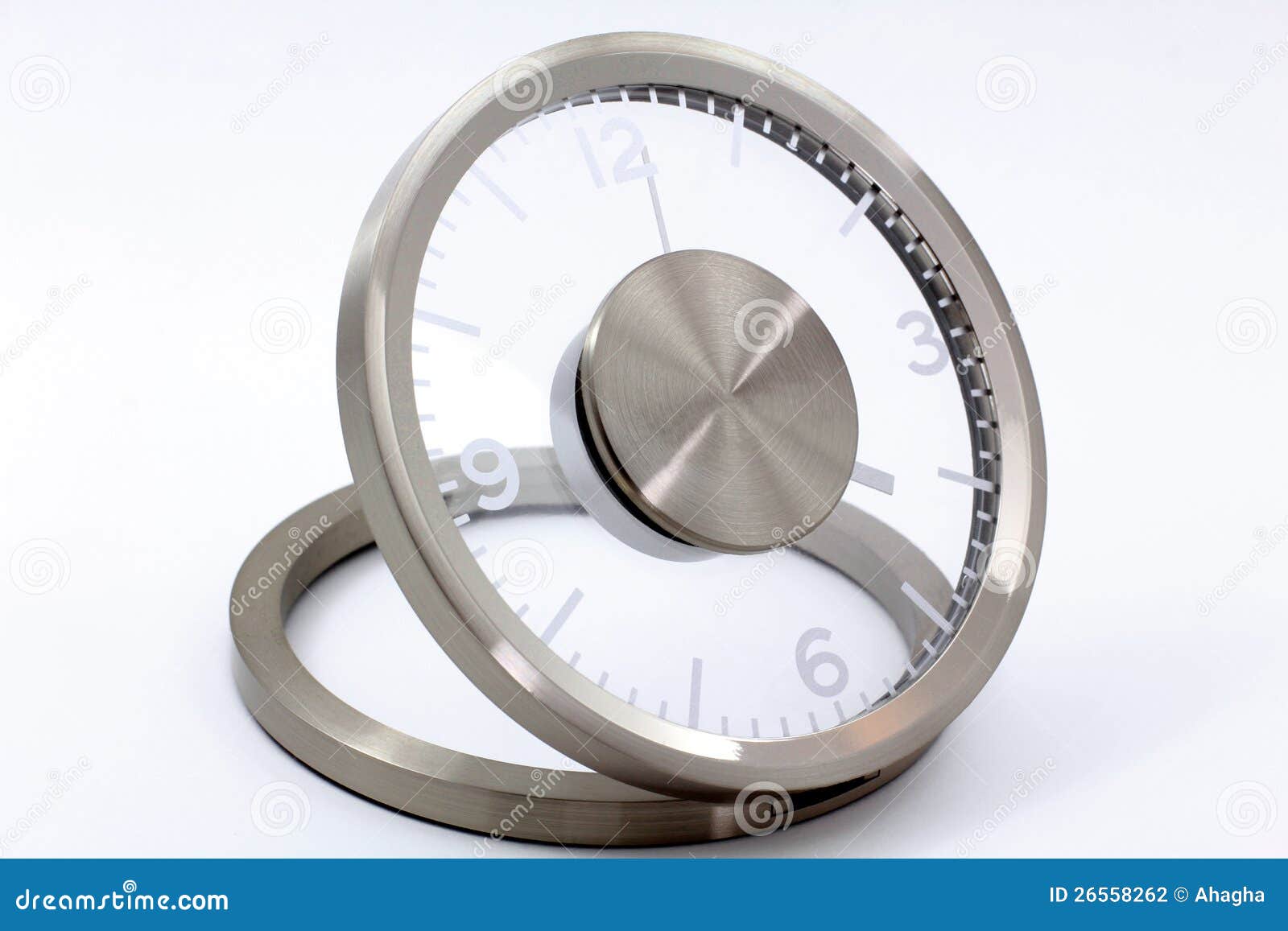 Modern Silver Clock stock photo. Image of isolated, clock - 26558262