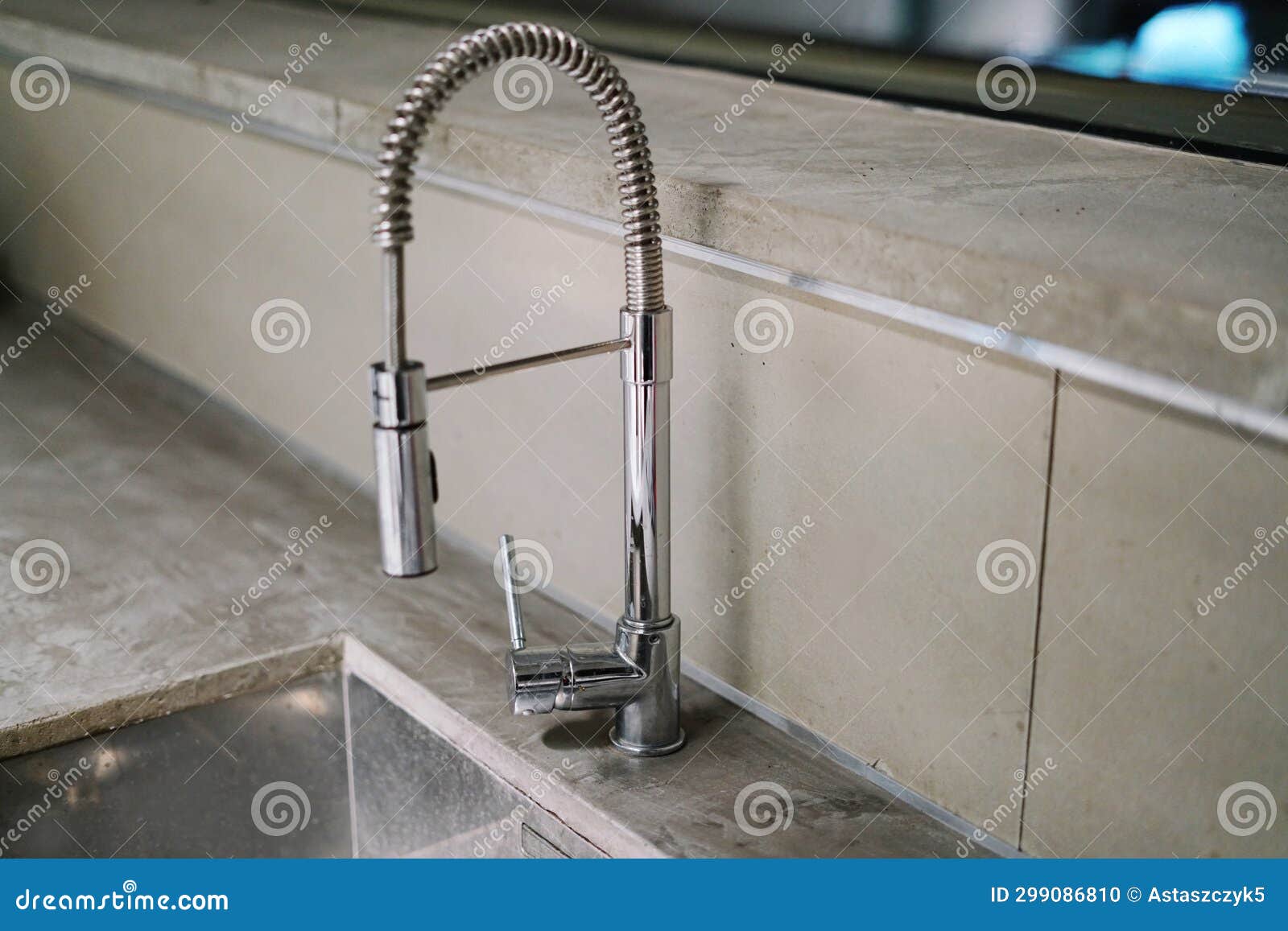 Modern Silver Faucet in the Kitchen Stock Photo - Image of kitchen ...