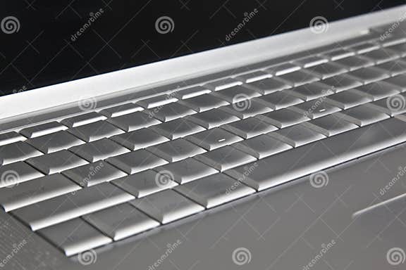 Modern Silver Laptop Keyboard Stock Image - Image of conceptual ...