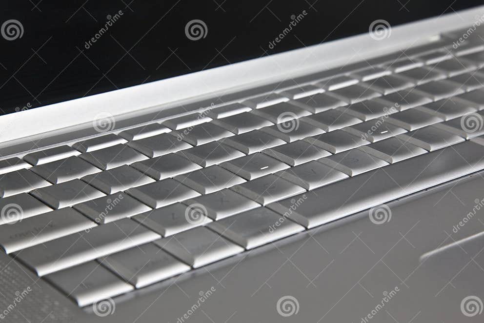Modern Silver Laptop Keyboard Stock Image - Image of conceptual ...
