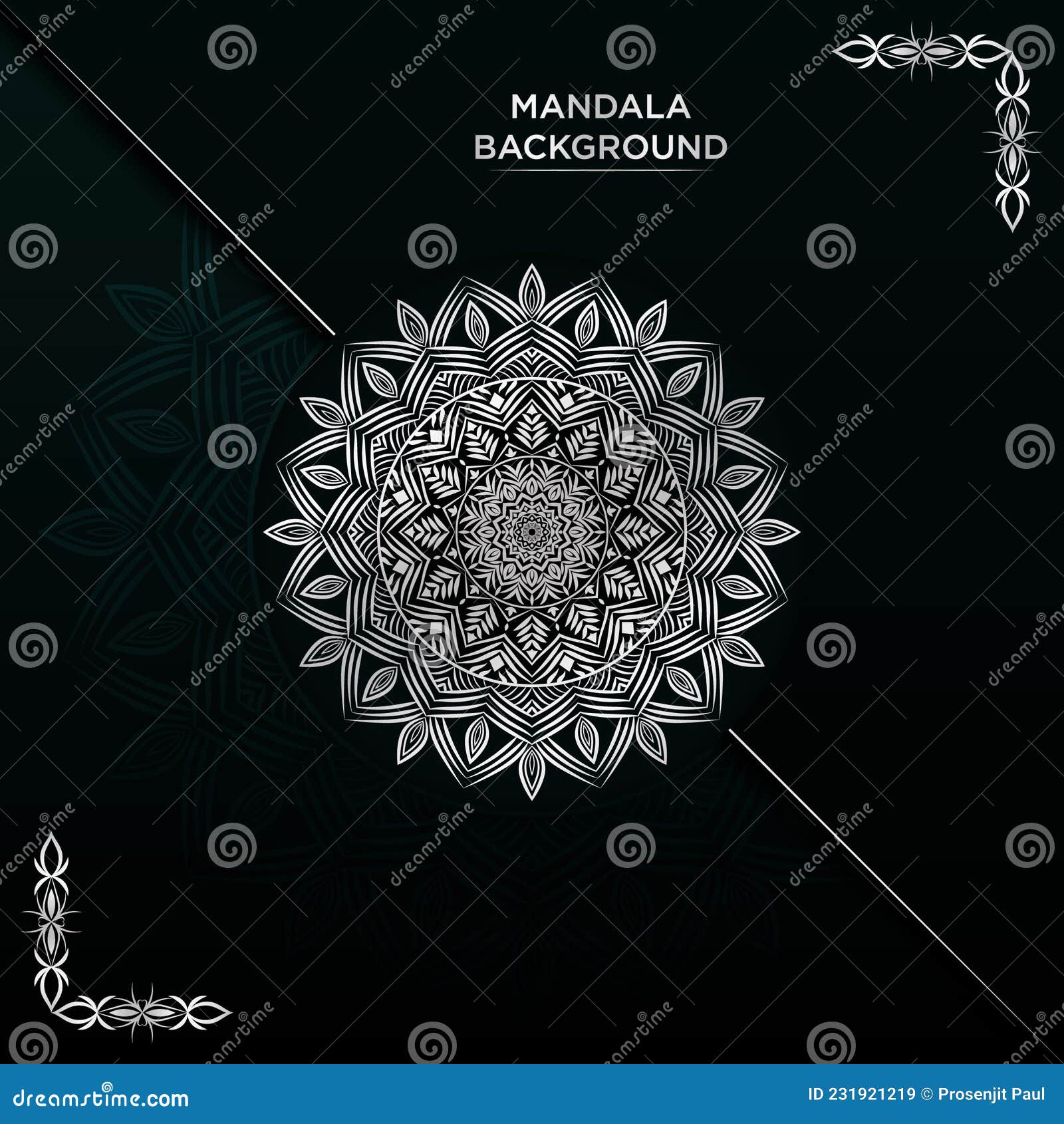 Modern Silver Mandala Vector Art Pattern Stock Vector - Illustration of ...
