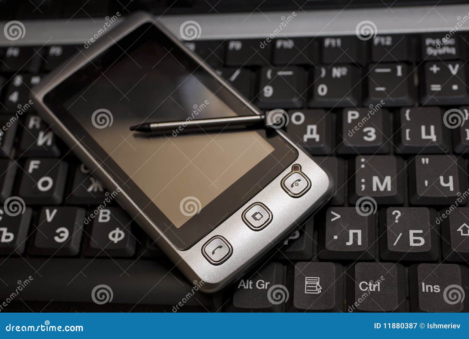 Modern silver pda stock image. Image of glossy, personal - 11880387