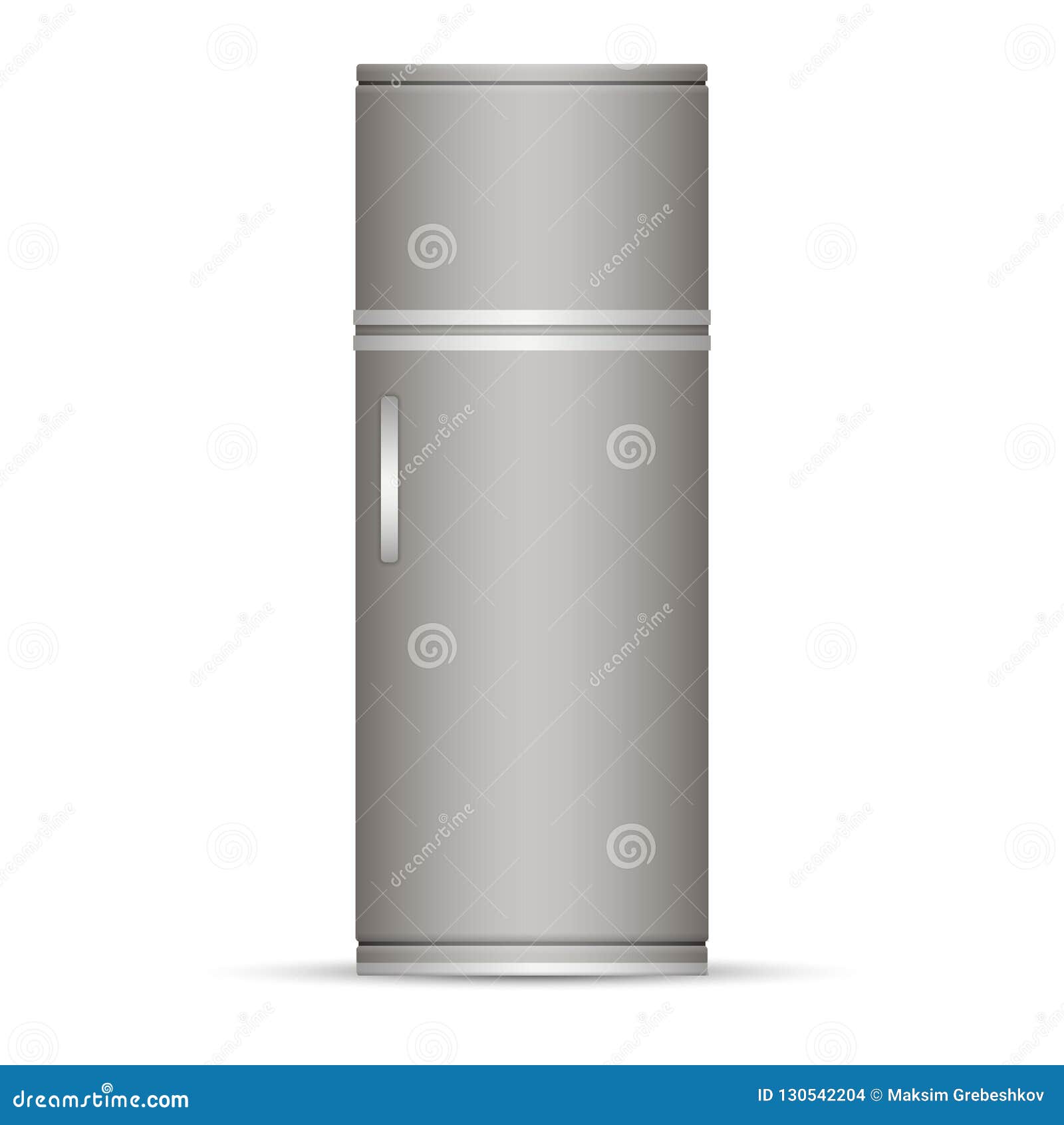 Modern silver refrigerator stock illustration. Illustration of ...
