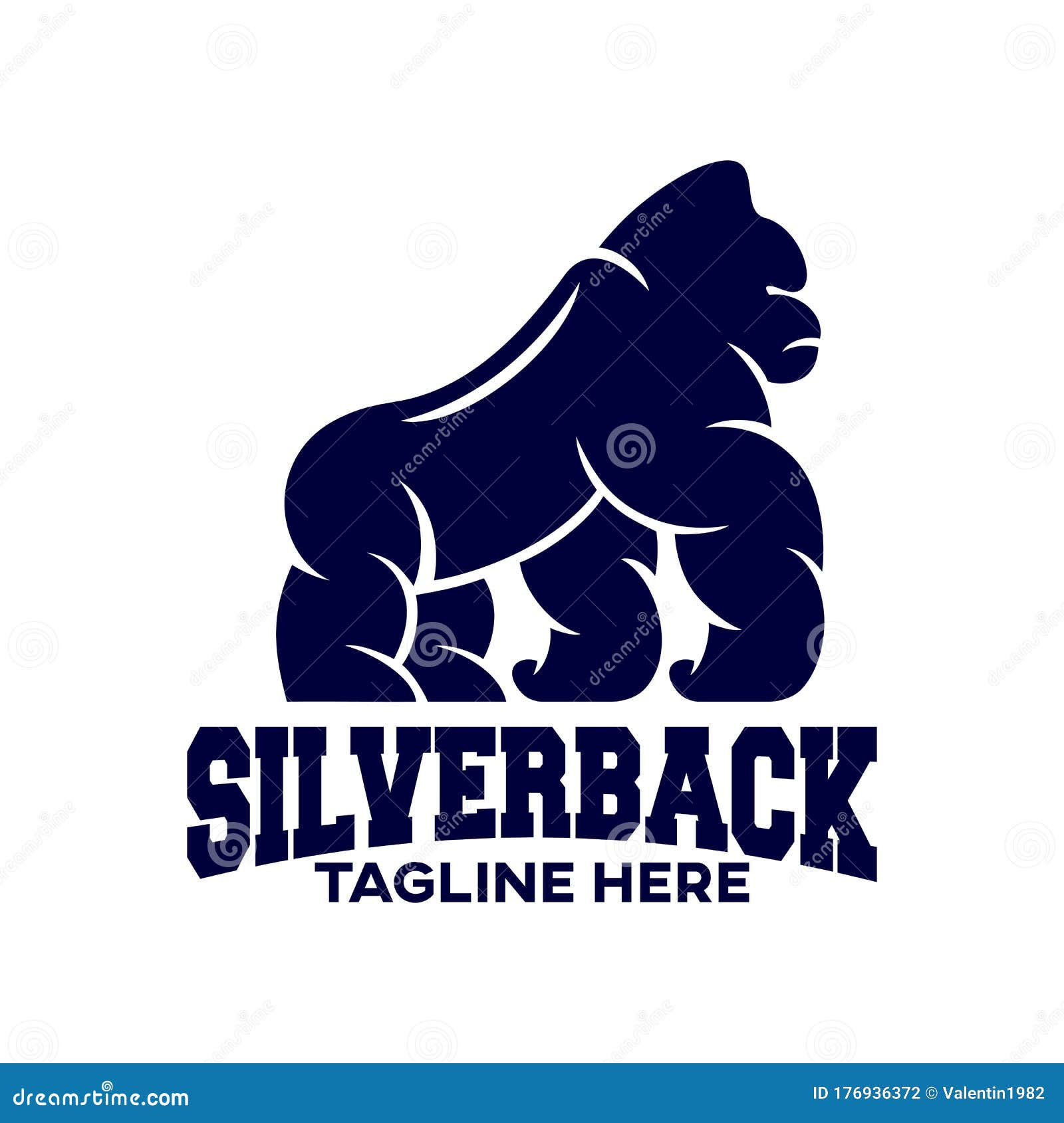 Modern Silverback Gorilla Mascot Logo. Stock Vector - Illustration of ...