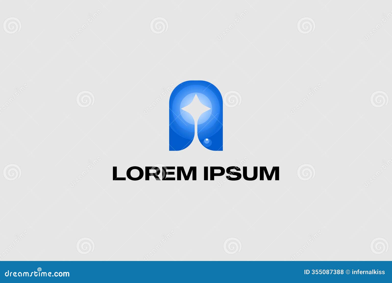 Abstract Letter a with Star and Light Symbol Vector Image Template ...