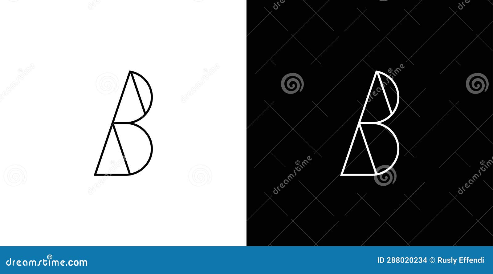 Modern and Simple B Logo Design Stock Illustration - Illustration of ...