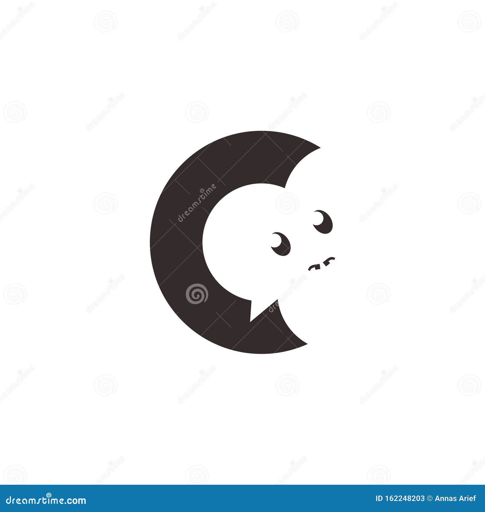 Modern and Simple Black Abstract Illustration Icon of Monkey Head Stock ...