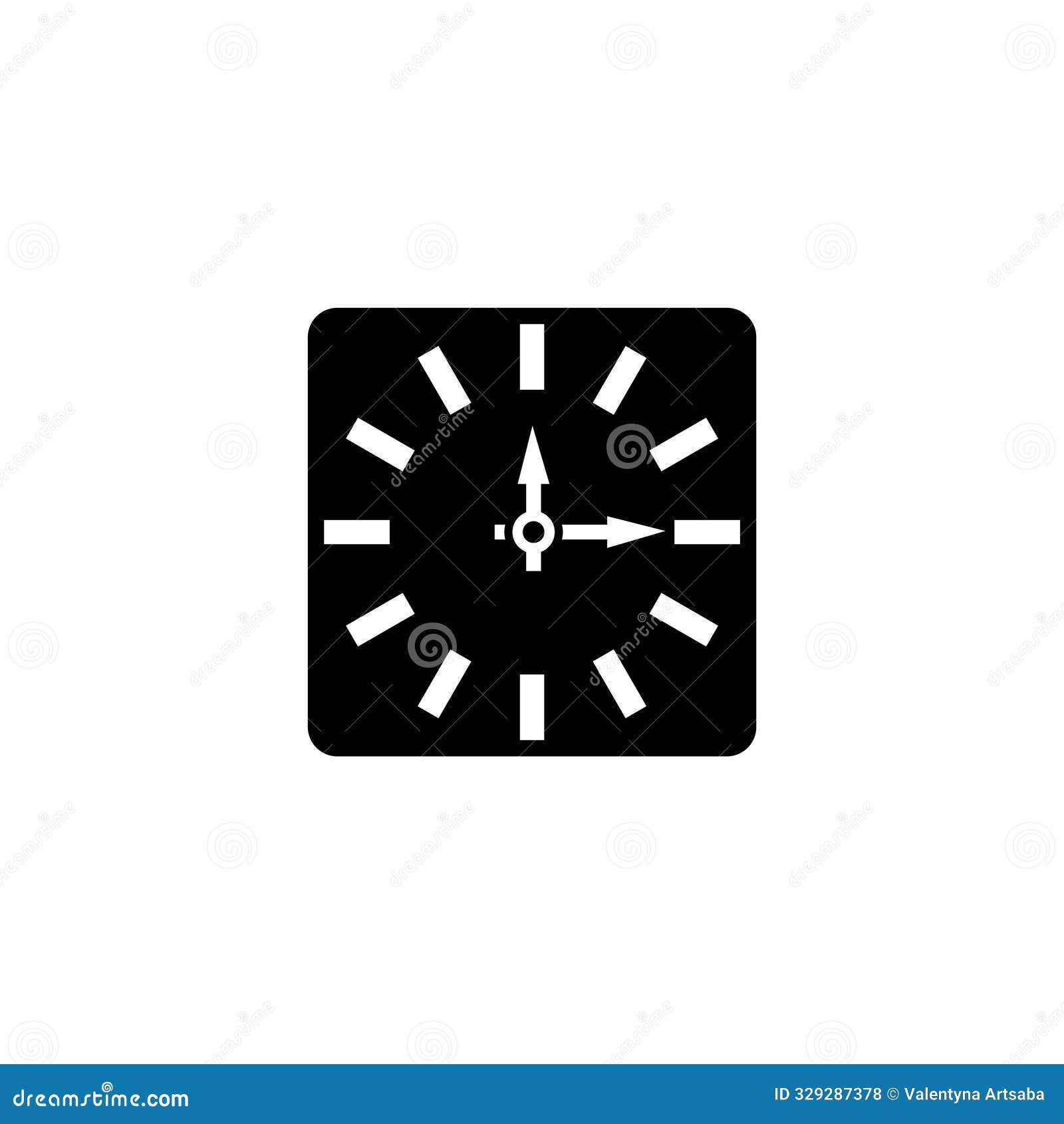 Modern, Simple, Black and White Clock Icon Stock Vector - Illustration ...