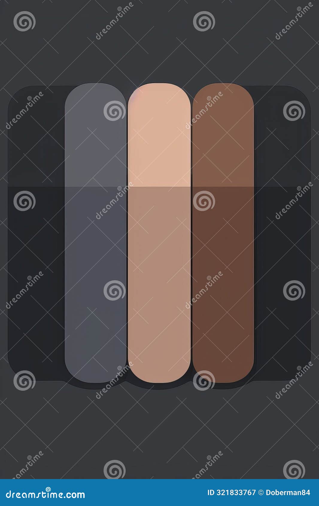 Modern Simple Color Palette with Five Solid Colors on Dark Background ...