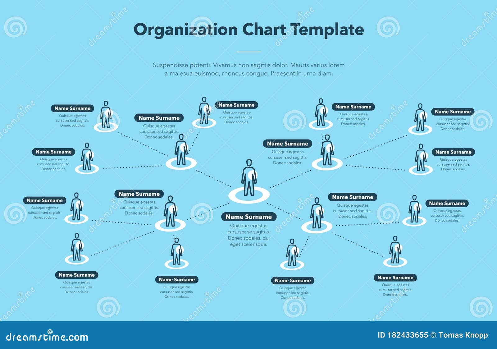Modern Simple Company Organization Hierarchy Schema Template with Place ...