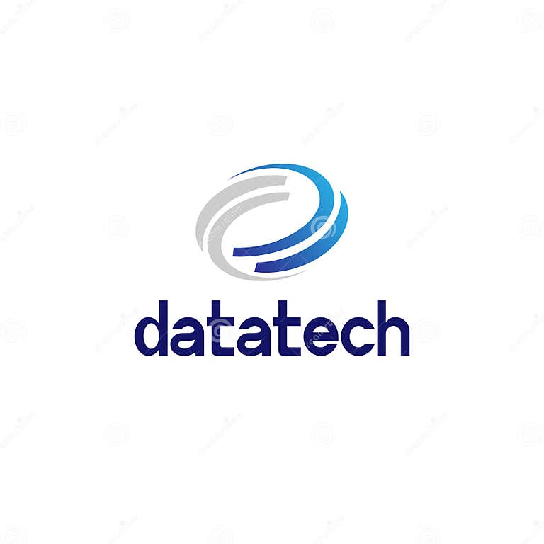 Modern Simple DATATECH Circle Future Logo Design Stock Vector ...
