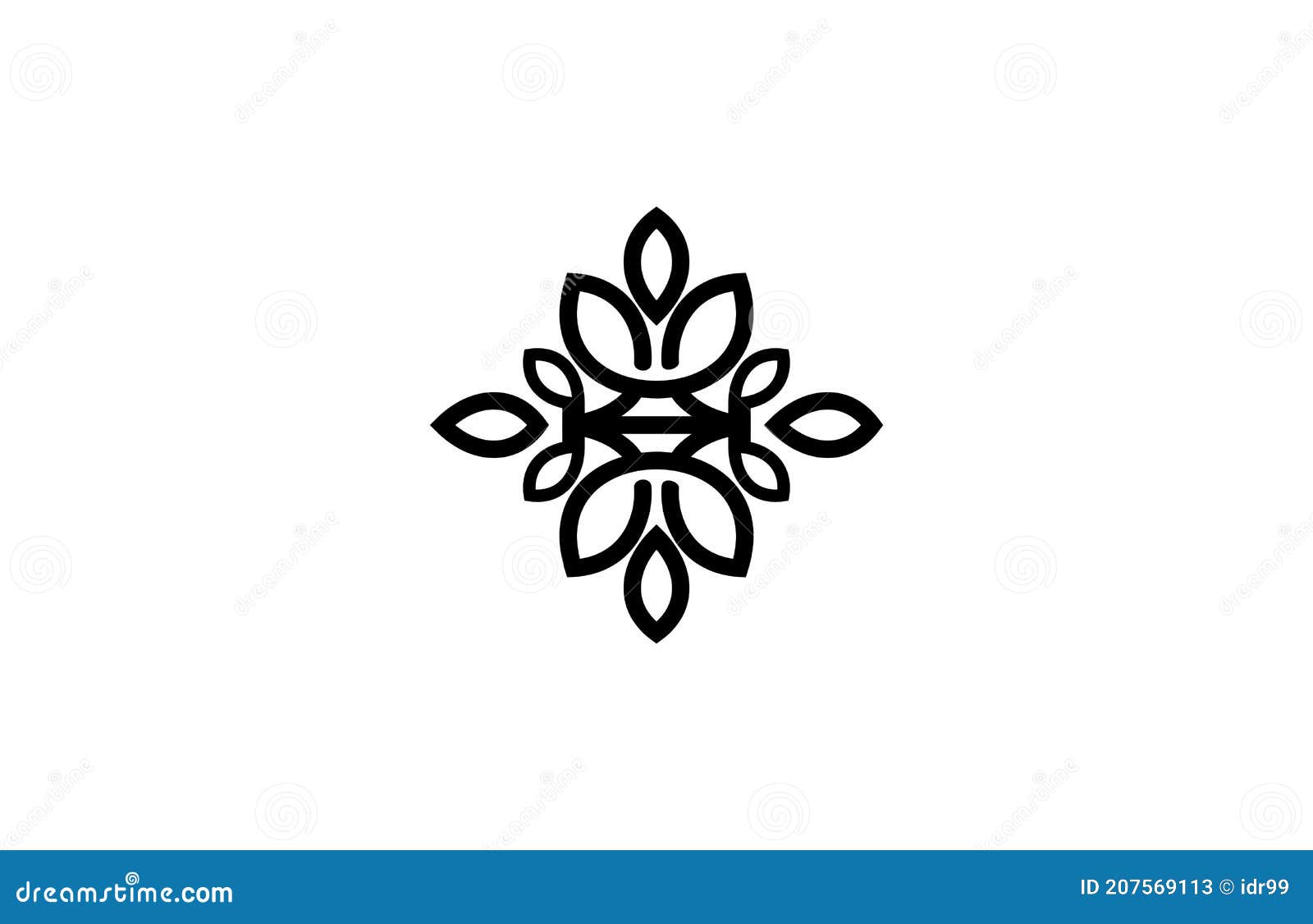 Modern Simple Eco Leaf Round Monogram Logogram Stock Illustration ...