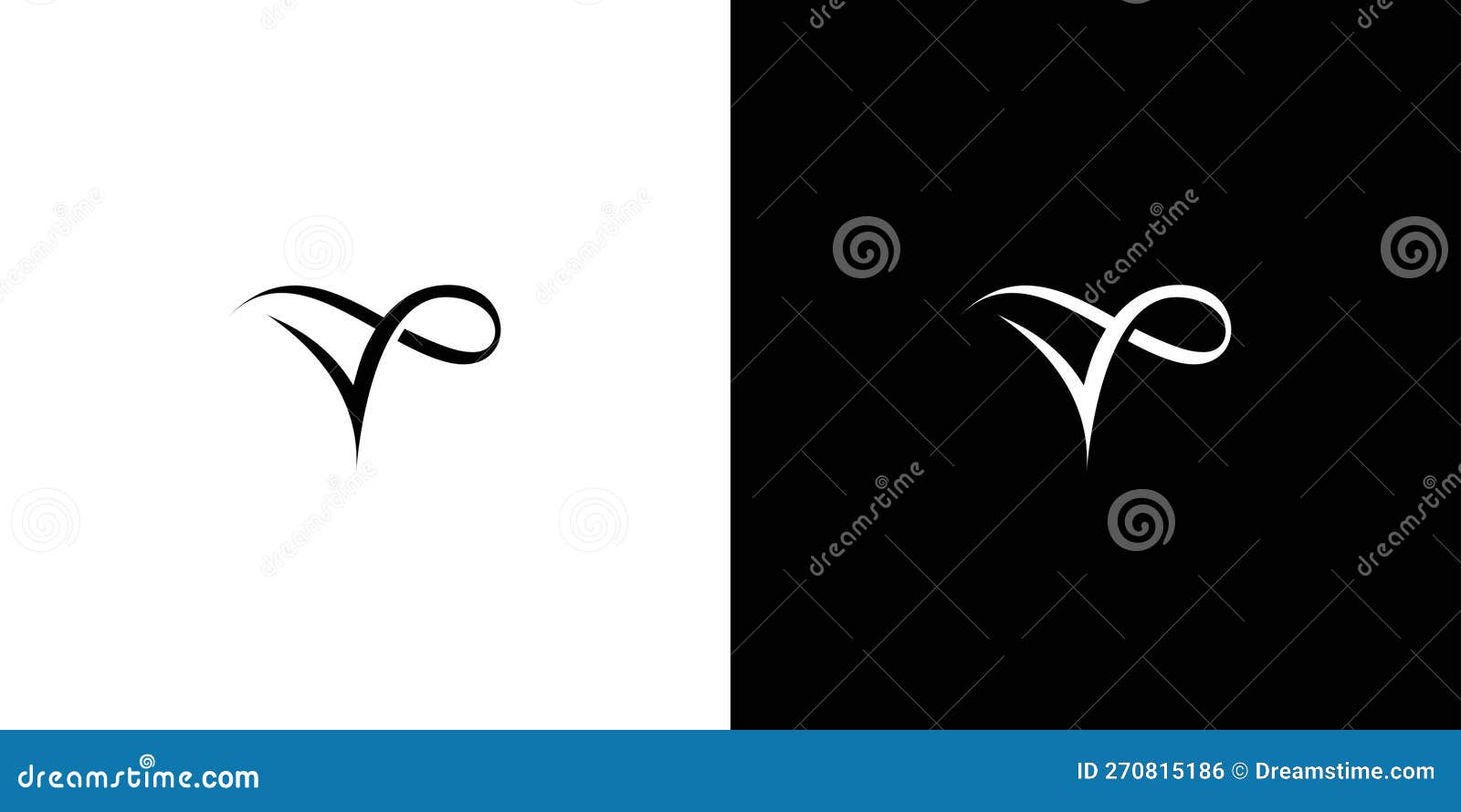 Modern and Simple Handwritten Letter V Initials Logo Design Stock ...