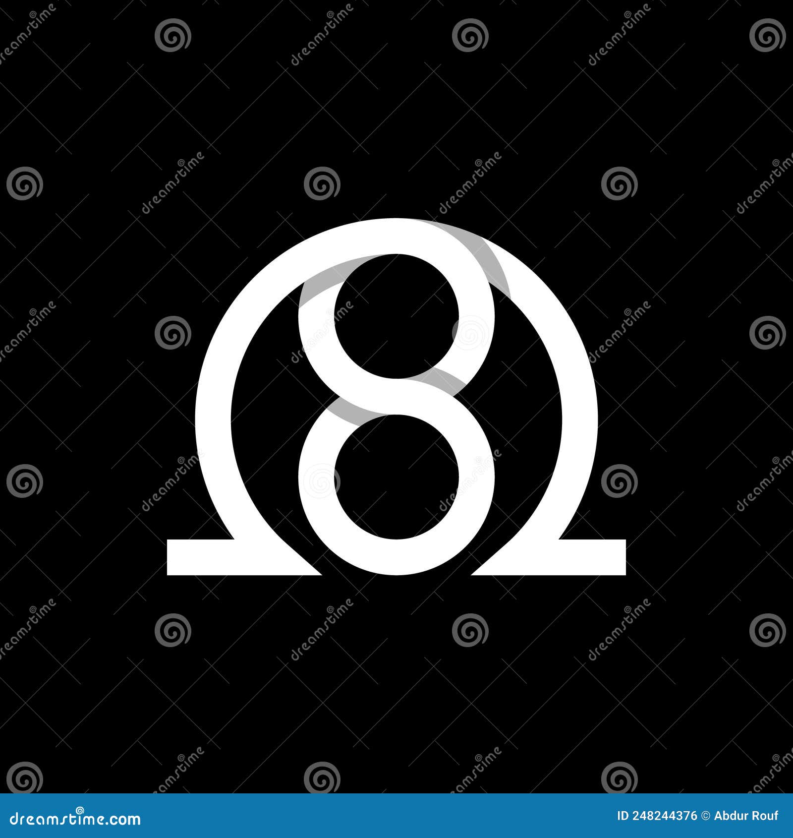 Infinity omega logo design stock vector. Illustration of document ...