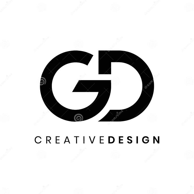 Modern Simple Initial GD Logo Design Vector Illustration Stock Vector ...