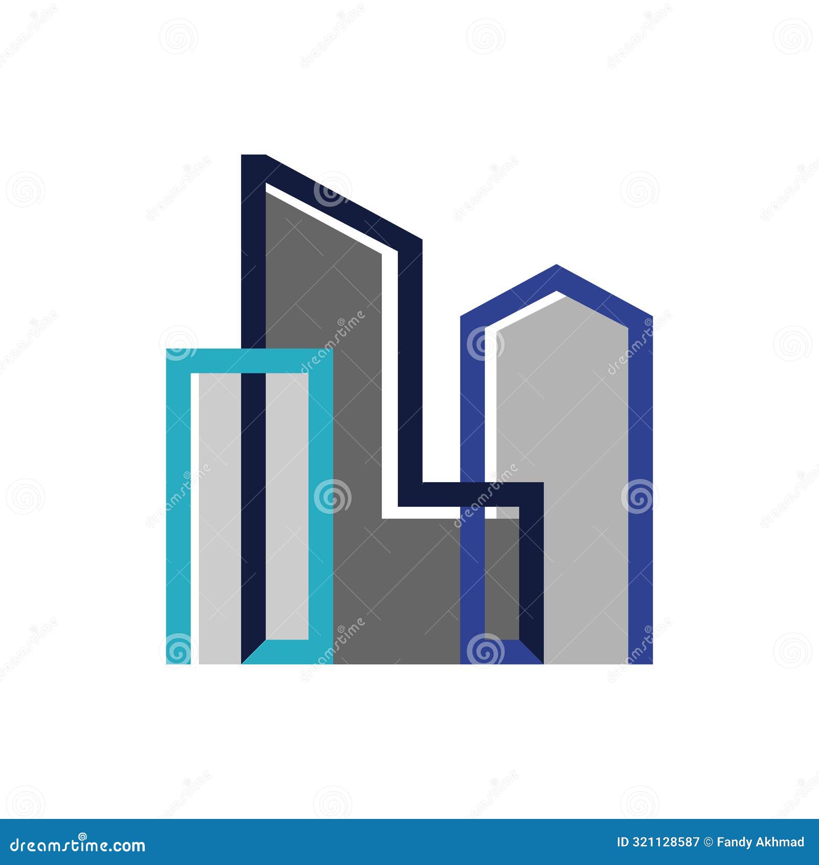 Modern Simple Overlapping Line Building Vector Logo Graphic Design ...