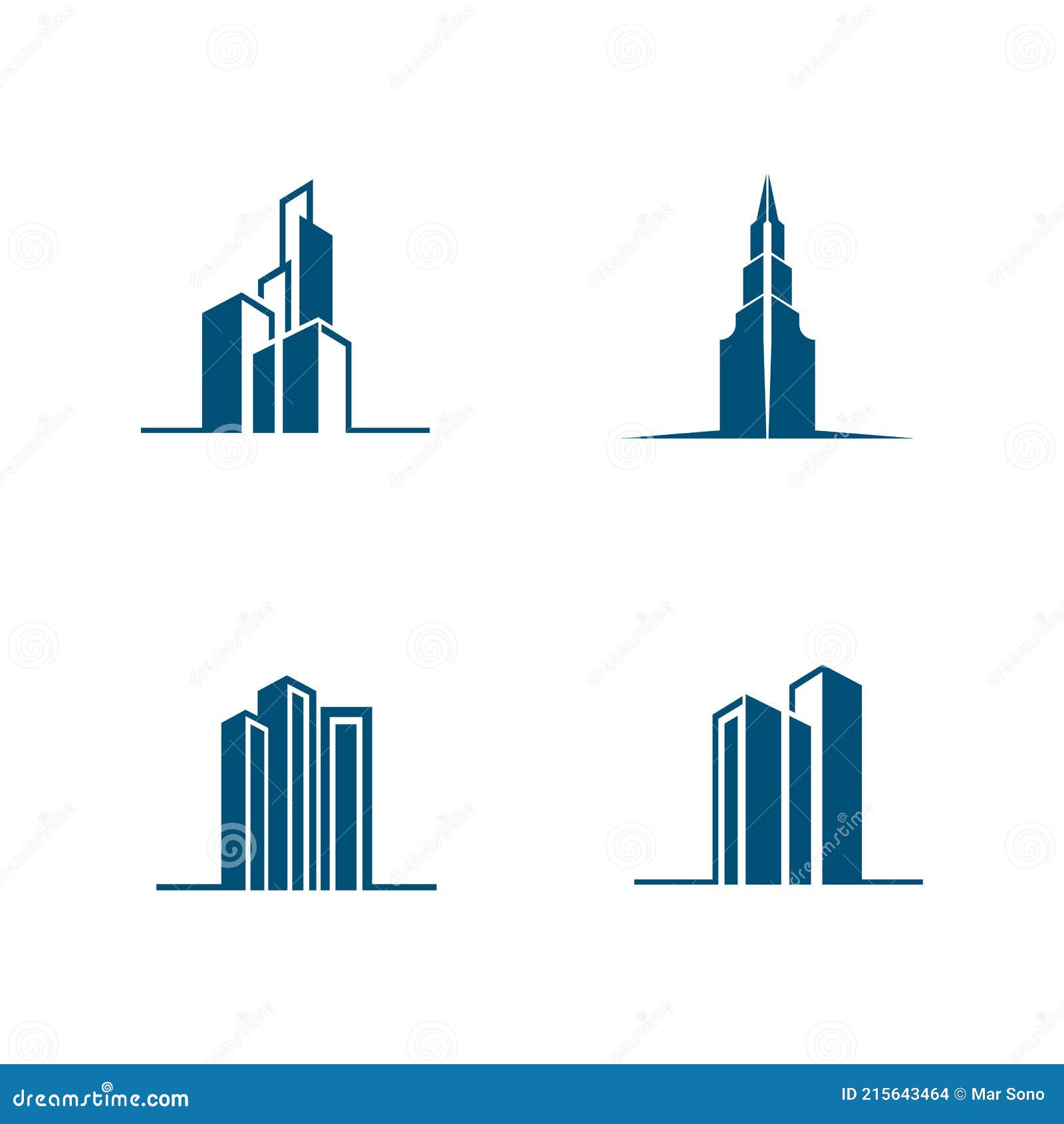 Modern Simple Square Line Art Building Vector Stock Vector ...
