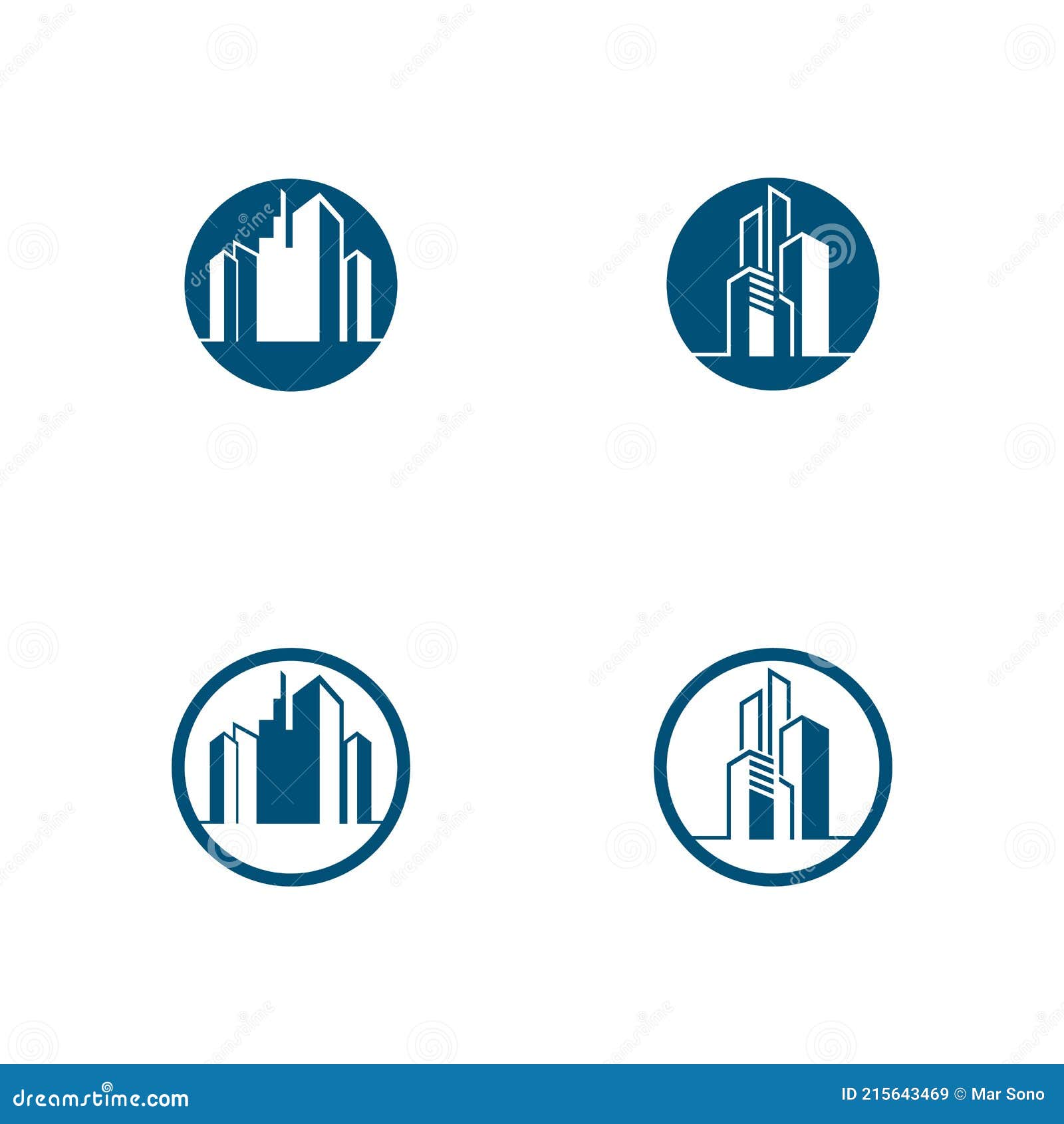 Modern Simple Square Line Art Building Vector Stock Vector ...